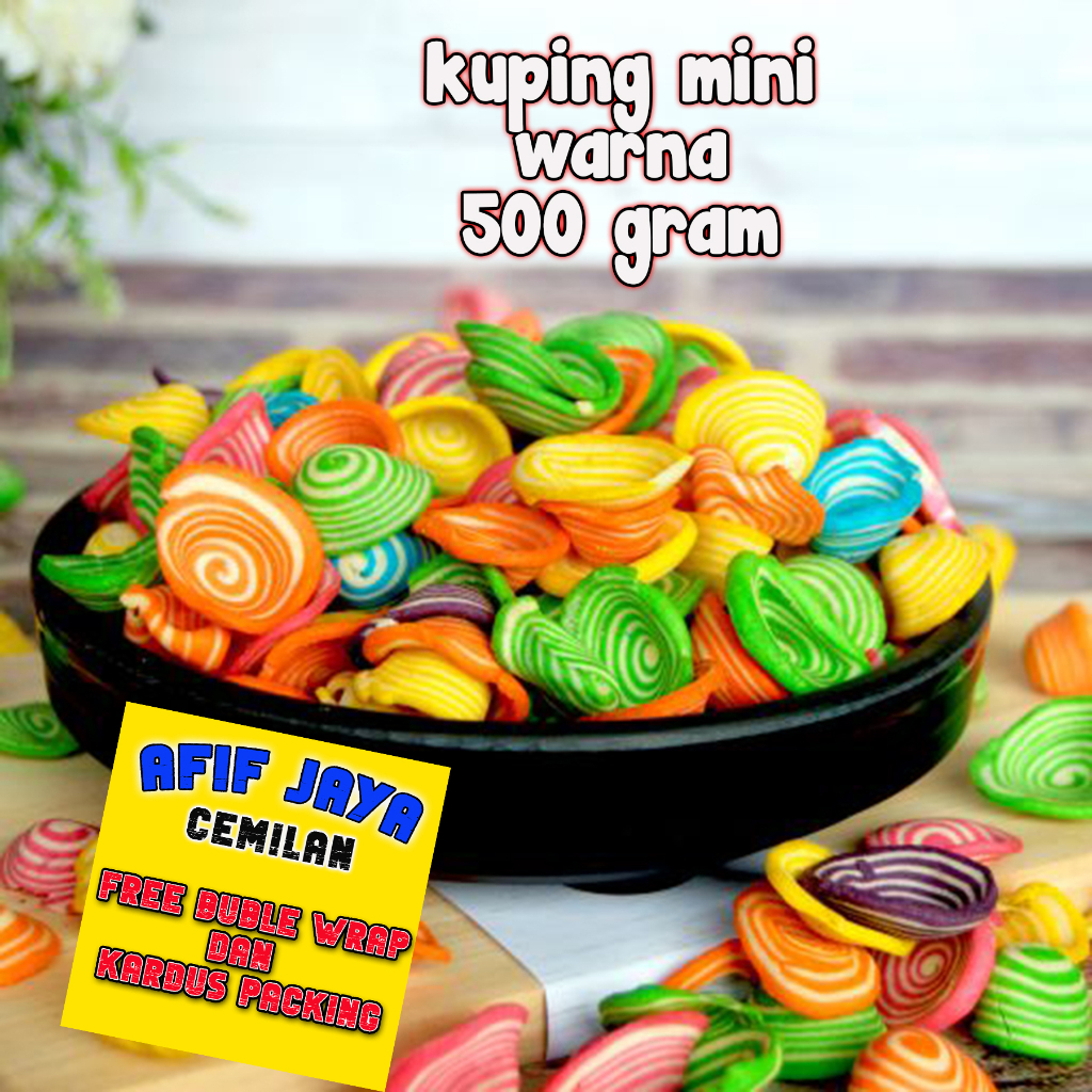 Jual KUPING GAJAH MINI WARNA WARNI KILOAN 500 GRAM AFIF JAYA CEMILAN ...