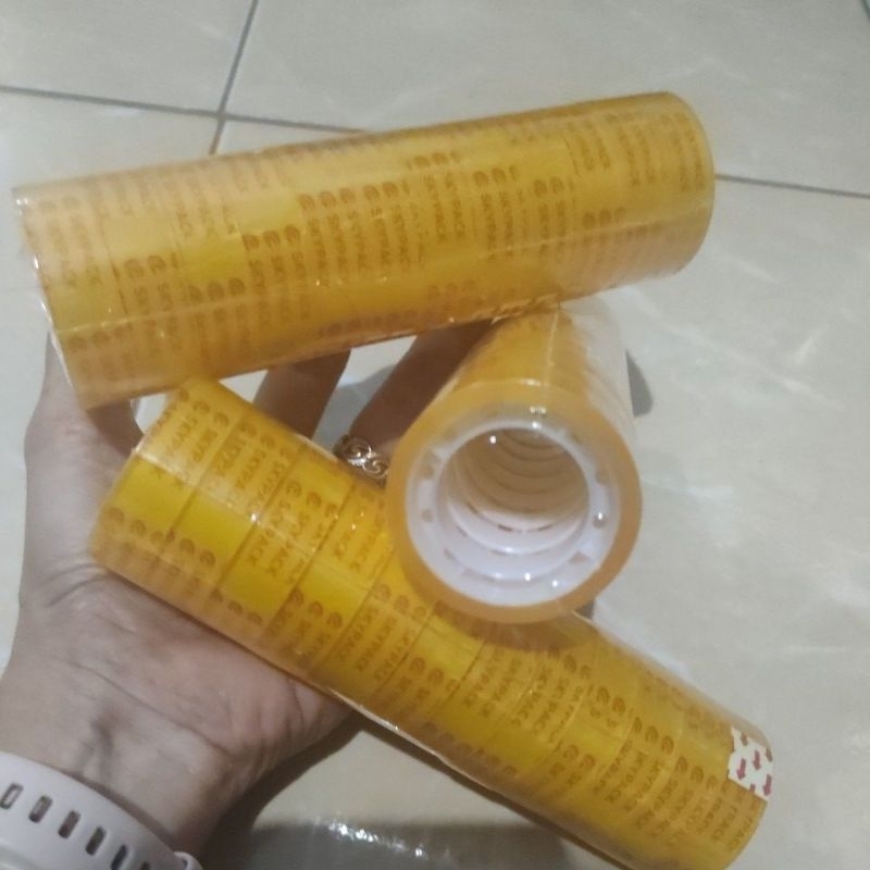 Jual (90gr) 1 roll isolasi selotip BENING Skypack 10yard isi 12 pcs ...
