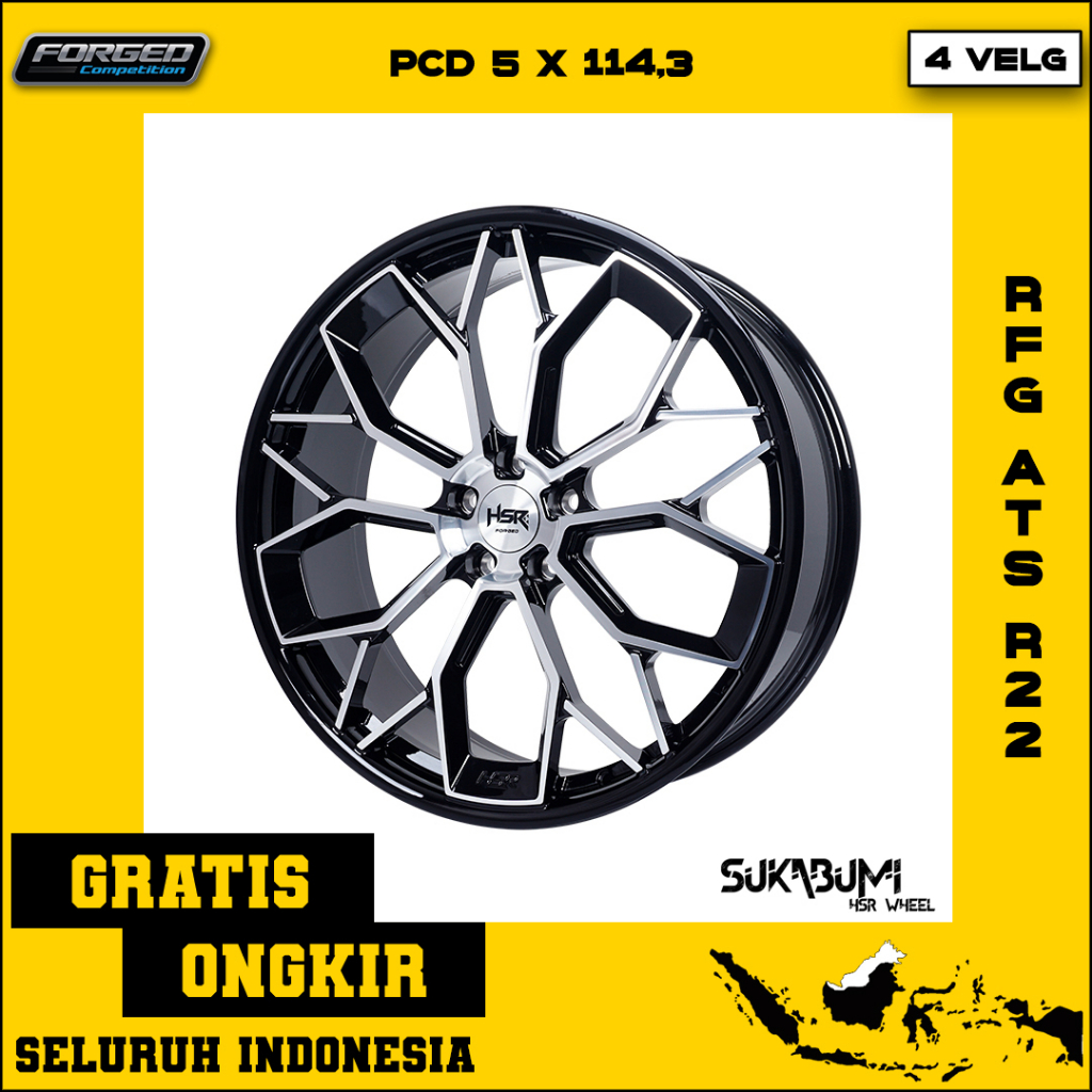 Jual Velg Mobil Racing Original HSR Wheel RFG ATS Ring 22 Forged PCD 5x114,3 Lebar 8,5 Et 45 ...