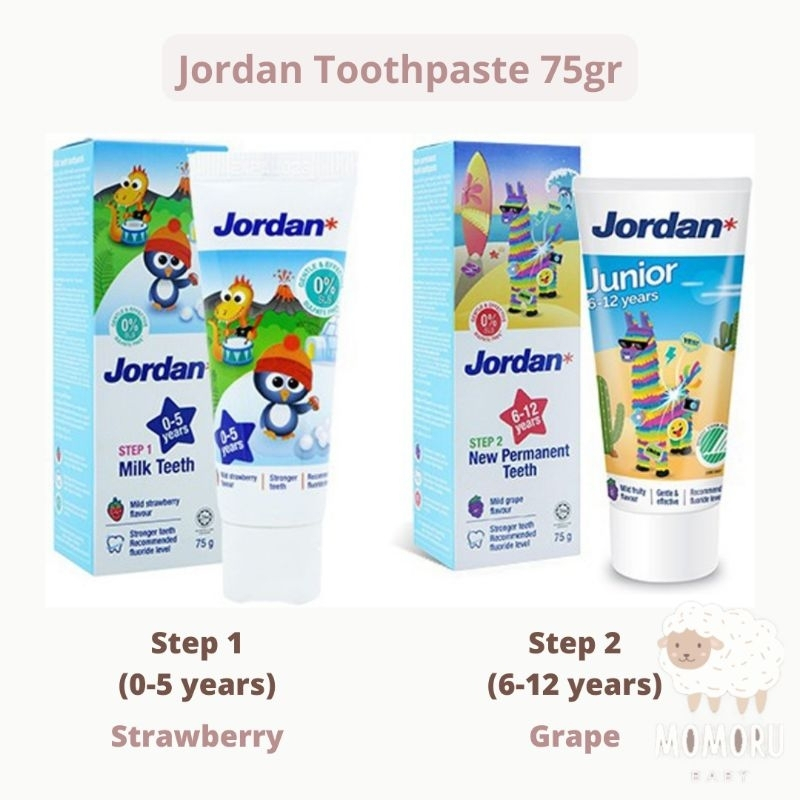 Jual Jordan Kids Toothpaste Step 1 (0-5 Y) Step 2 (6-12 Y) Odol Anak ...