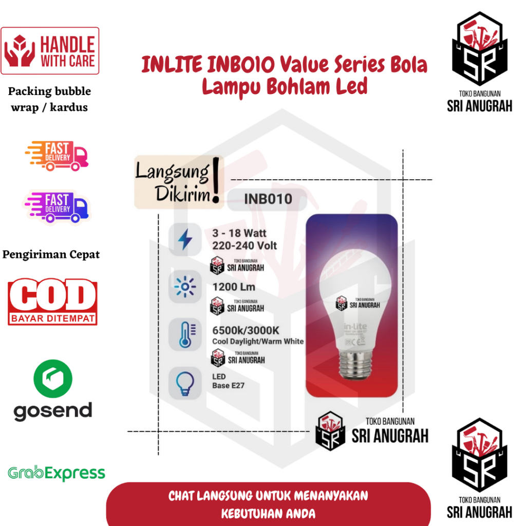 Jual INLITE INB010 Value Series Bola Lampu Bohlam Led | Shopee Indonesia
