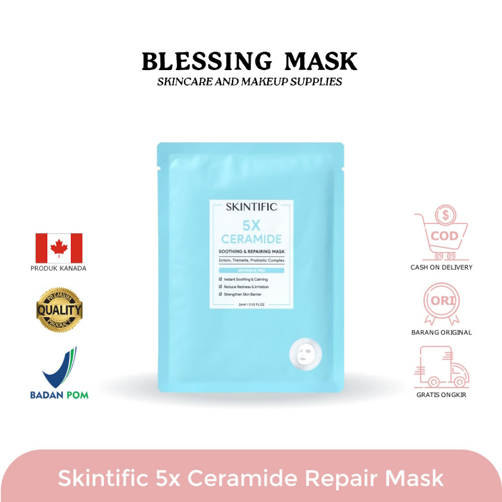 Jual SKINTIFIC Masker Wajah 5X Ceramide Soothing and Repairing Mask ...