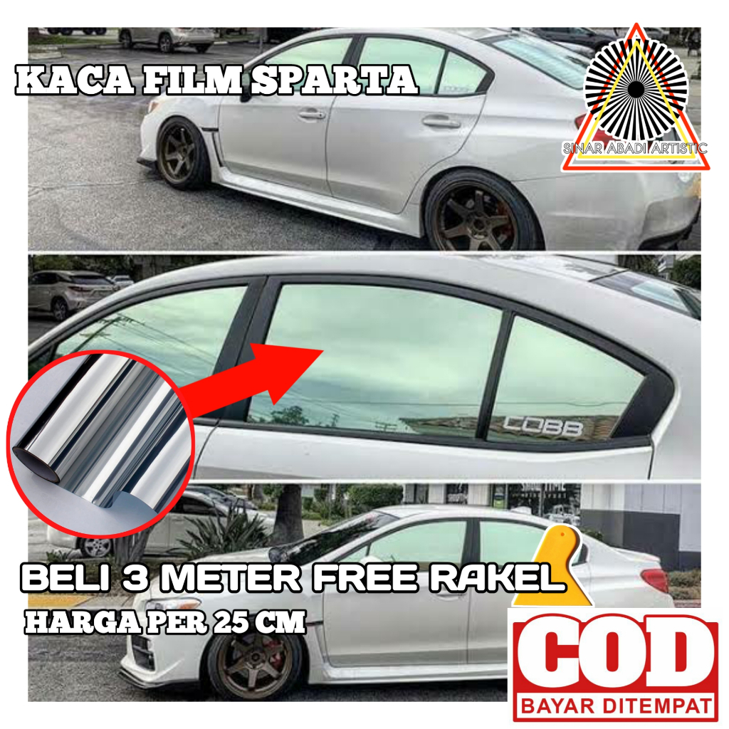 Jual Kaca Film Mobil Sparta One Way & Riben Hitam anti panas dan anti ...