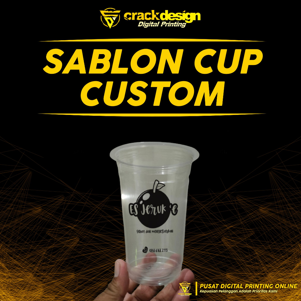 Jual SABLON CUP PLASTIK CUSTOM MINUMAN KEKINIAN MURAH BERKUALITAS 14OZ ...