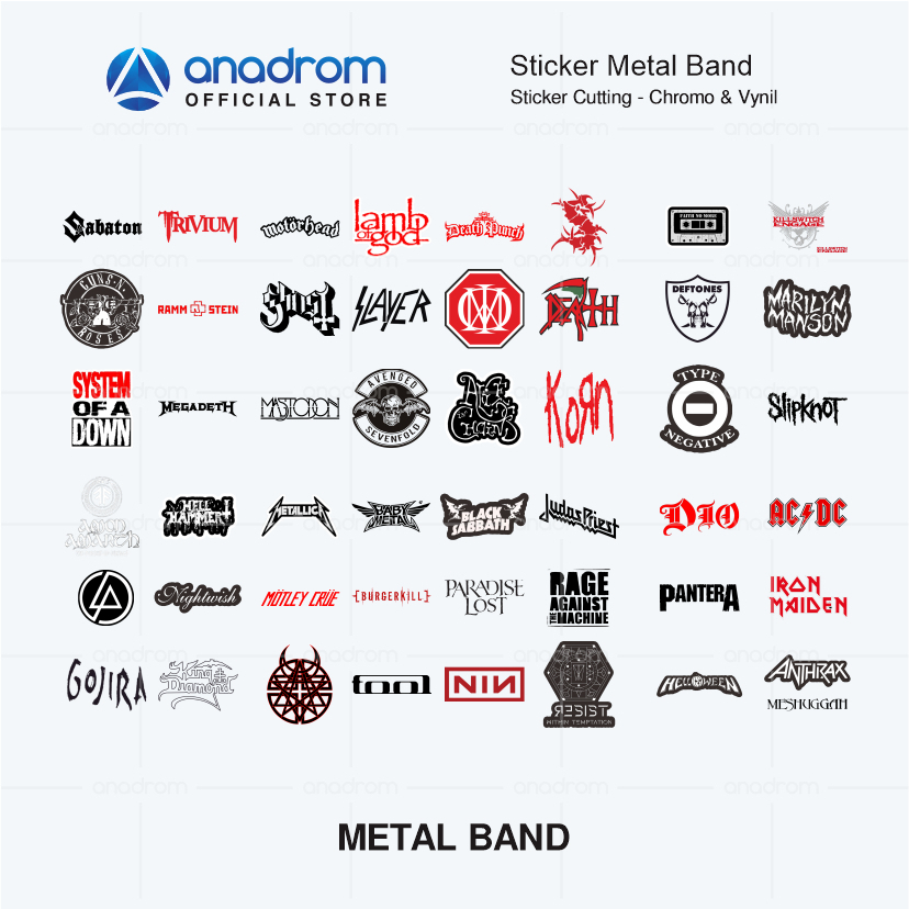 Jual Sticker Metal Band | Sticker Aesthetic Band Metal | Anadrom 3450 ...