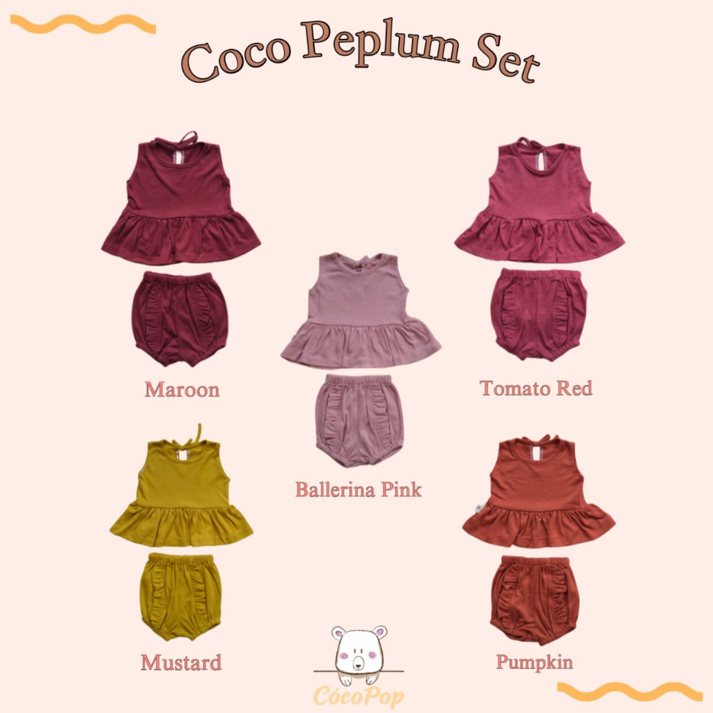 Jual Cocopop Baby - Coco Peplum Baju Rok Dress Cotton Set ( 0 6 Bulan ...