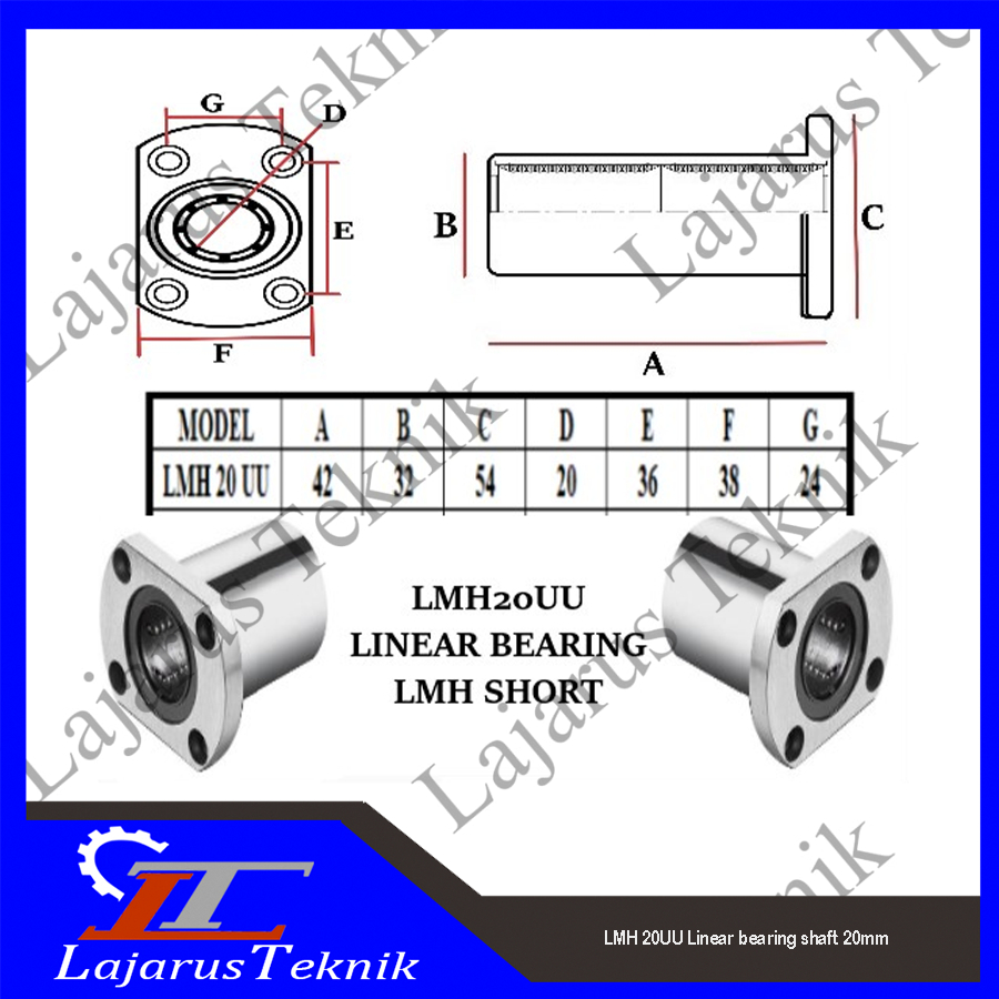Jual LMH20UU Linear bearing shaft 20mm | Shopee Indonesia