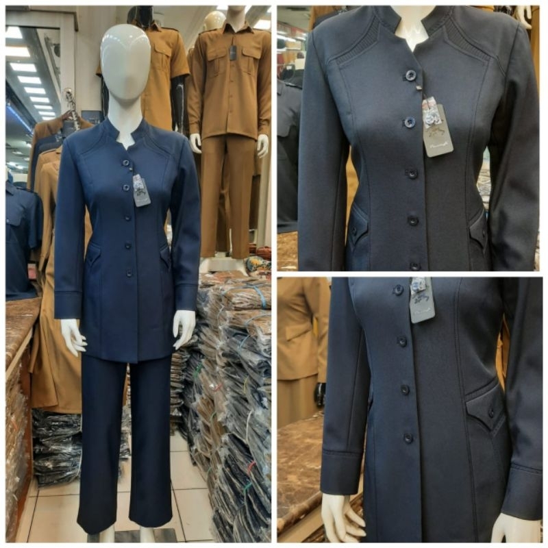 Jual Blezer Princessfa Seragam PDL dongker Baju Dinas PDH biru dongker ...