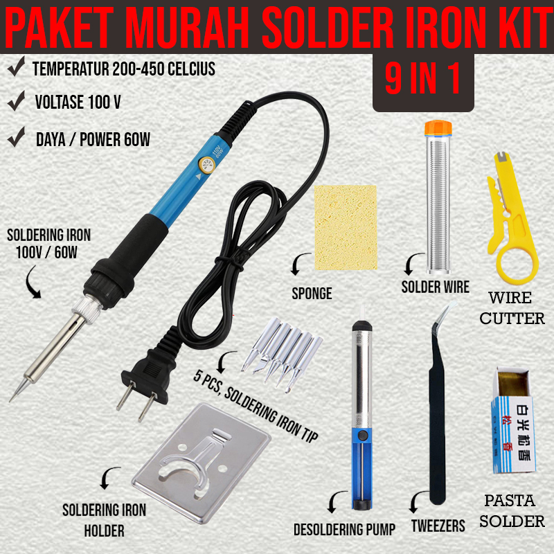 Jual Solder Listrik Iron 60W Adjustable Temperatur 200 - 450 C Alat ...