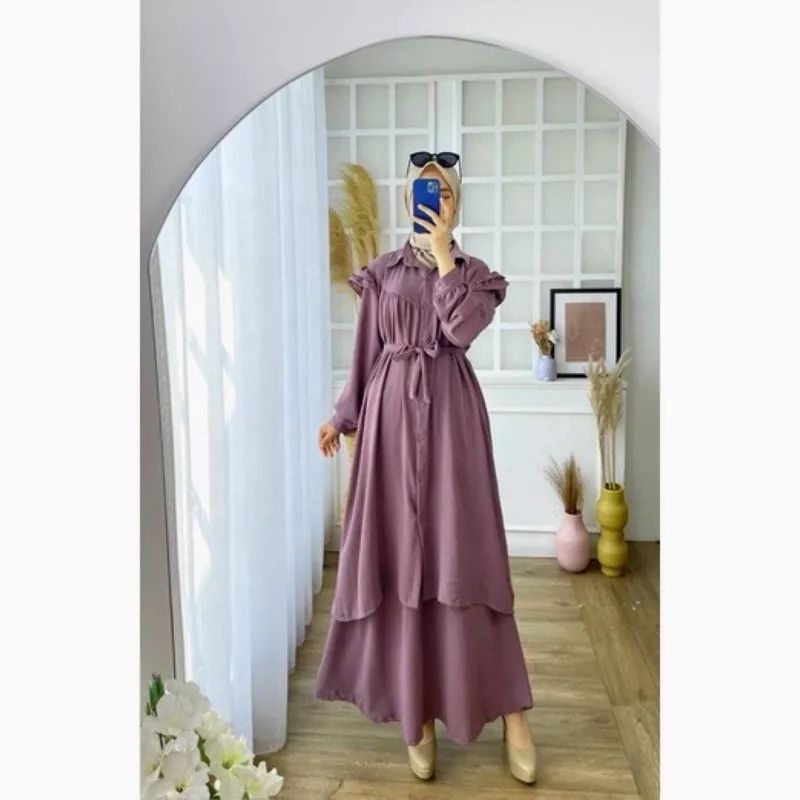 Jual One set rok crinkle air flow jumbo XL // adiba setelan rok crinkle ...