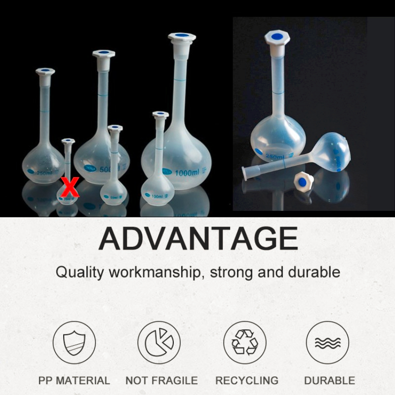 Jual Gelas Ukur Laboratorium Bentuk Labu Volumetrik dan tutup / Labu ...