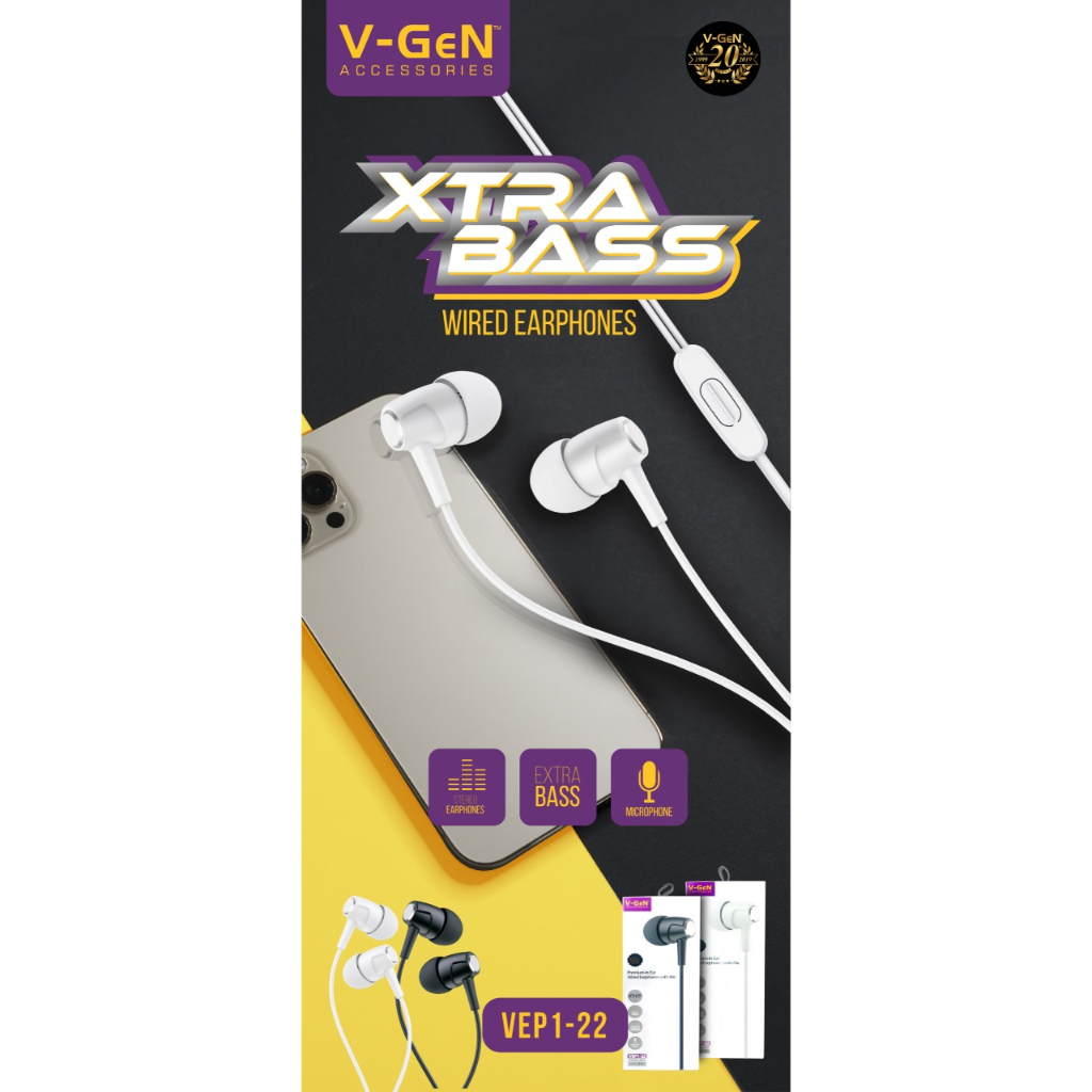 Jual Handsfree V-GeN VEP1-22 Wired Earphone Headset Premium Sound VGEN ...