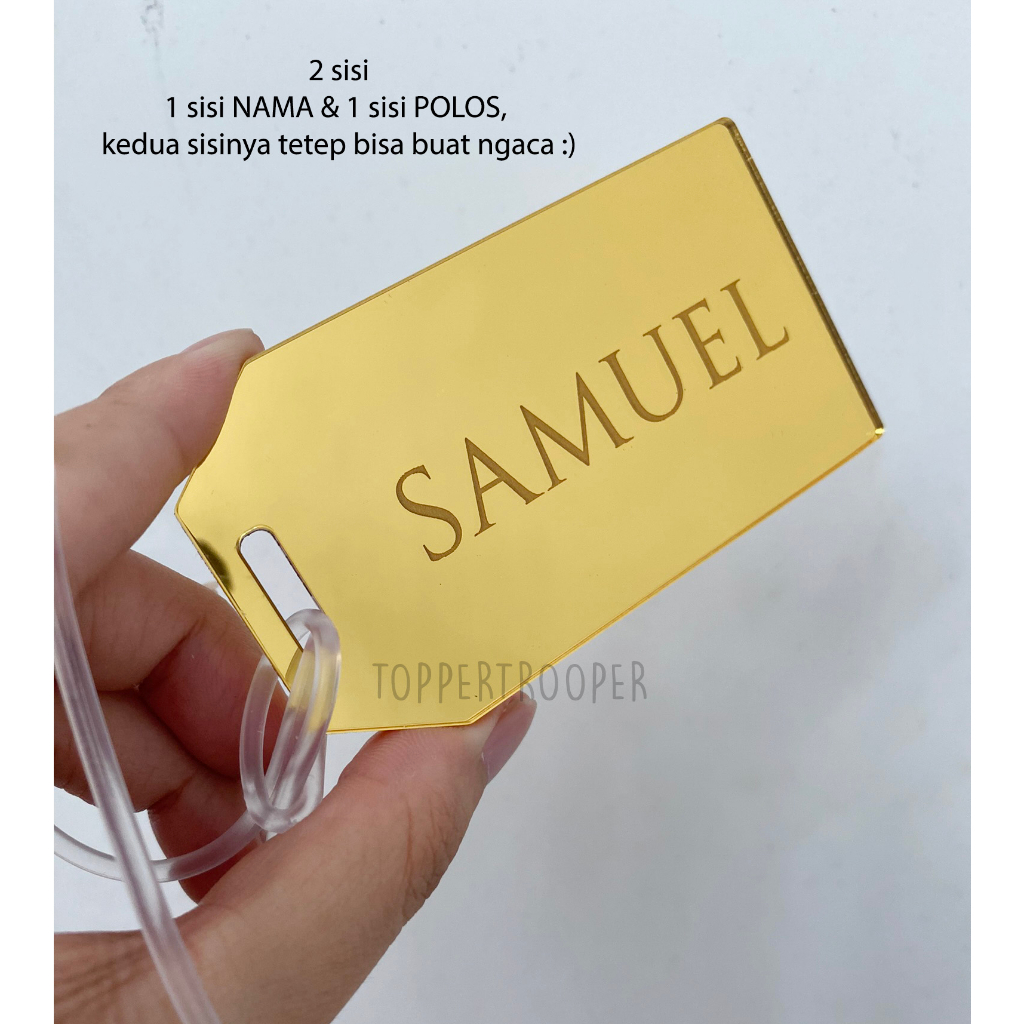 Jual 2 SISI bolak balik Custom Nama Luggage Tag | Tag Koper | Bag Tag ...
