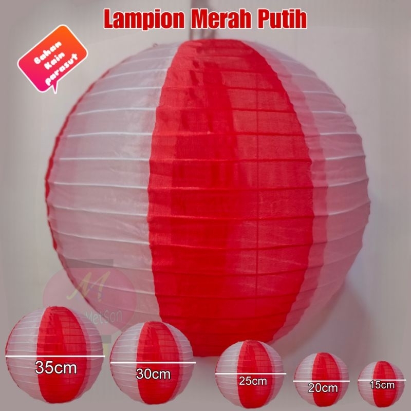Jual Lampion kain Merah putih lampion outdoor 17 agustus | Shopee Indonesia