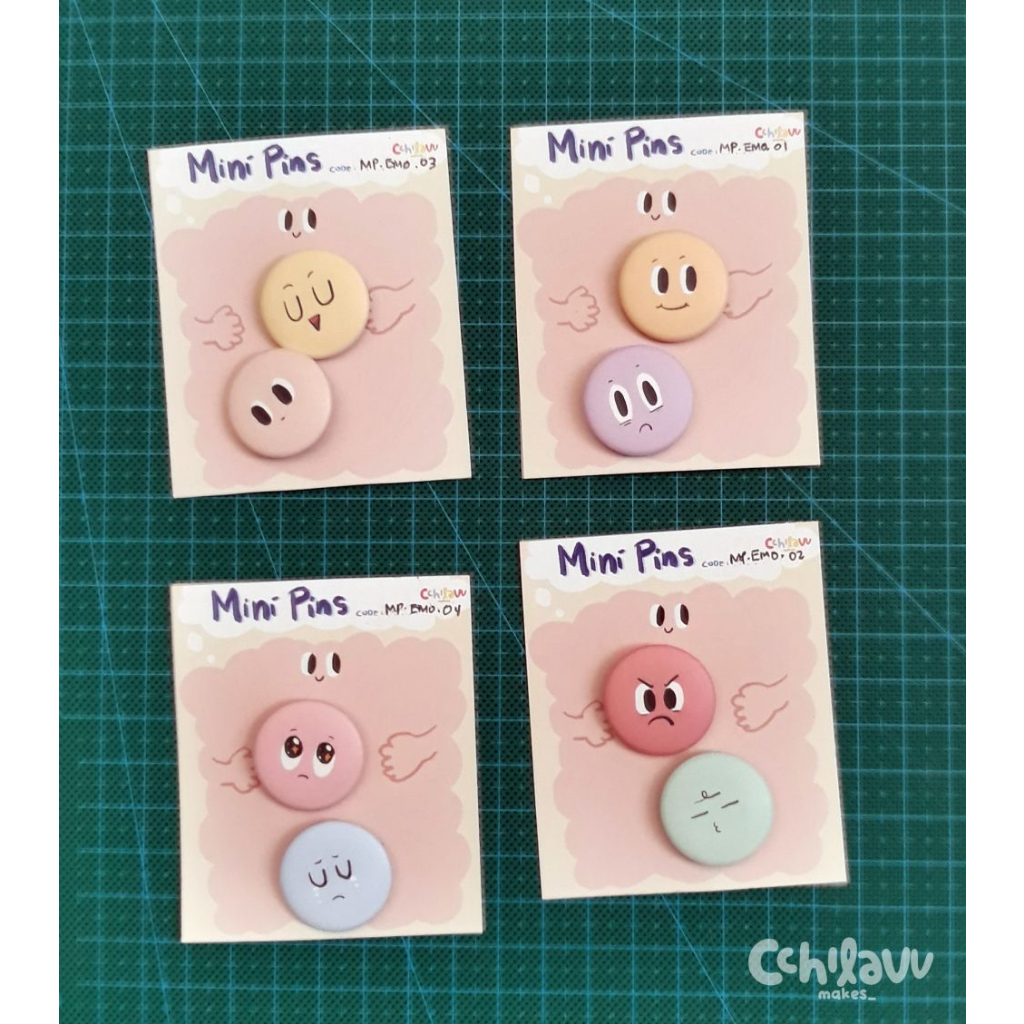 Jual CCHILAVVMAKES_ Mini Button Pin / Bros Emoticons Emoji Mood ...
