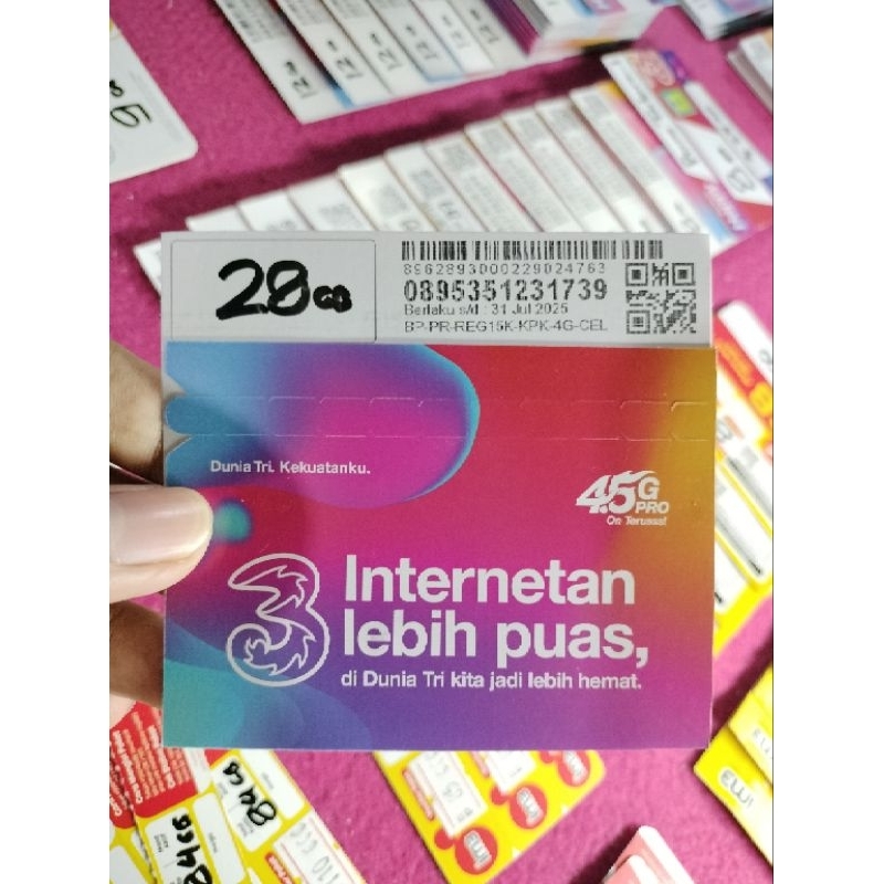 Jual PAKET DATA TRI 3 FULL 28GB INTERNET | Shopee Indonesia