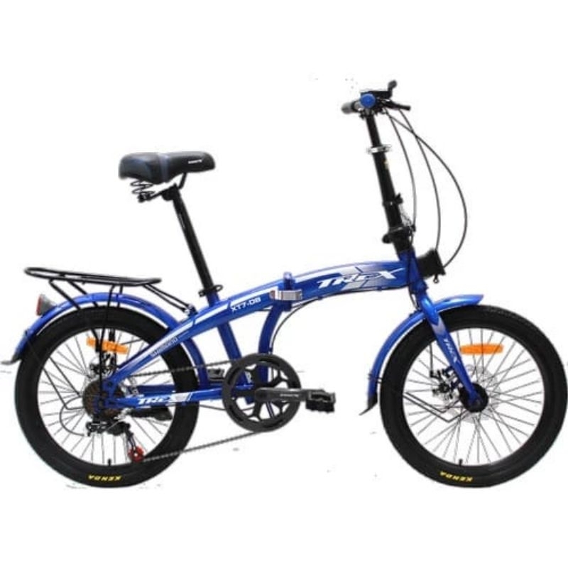 Jual Sepeda lipat 16" trex xt7-db blue folding bike 16 inchi sepeda ...