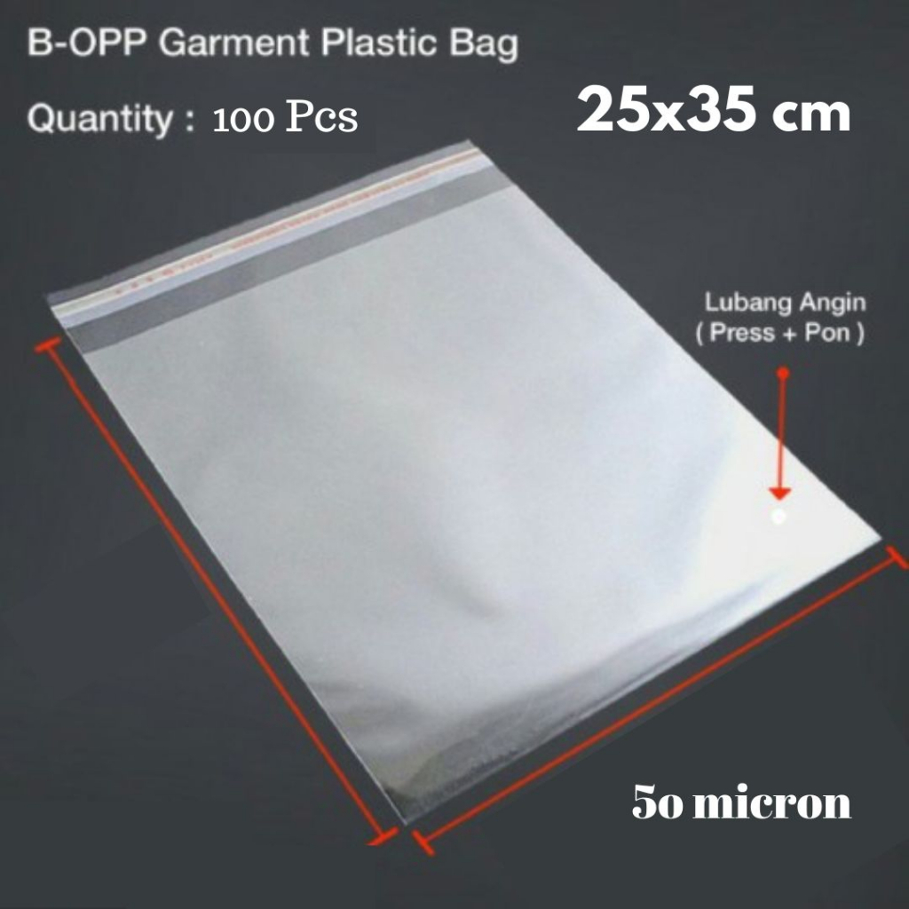 Jual PLASTIK OPP 30X40 25x35 20x30 PLASTIK BENING BUNGKUS BAJU PLASTIK ...