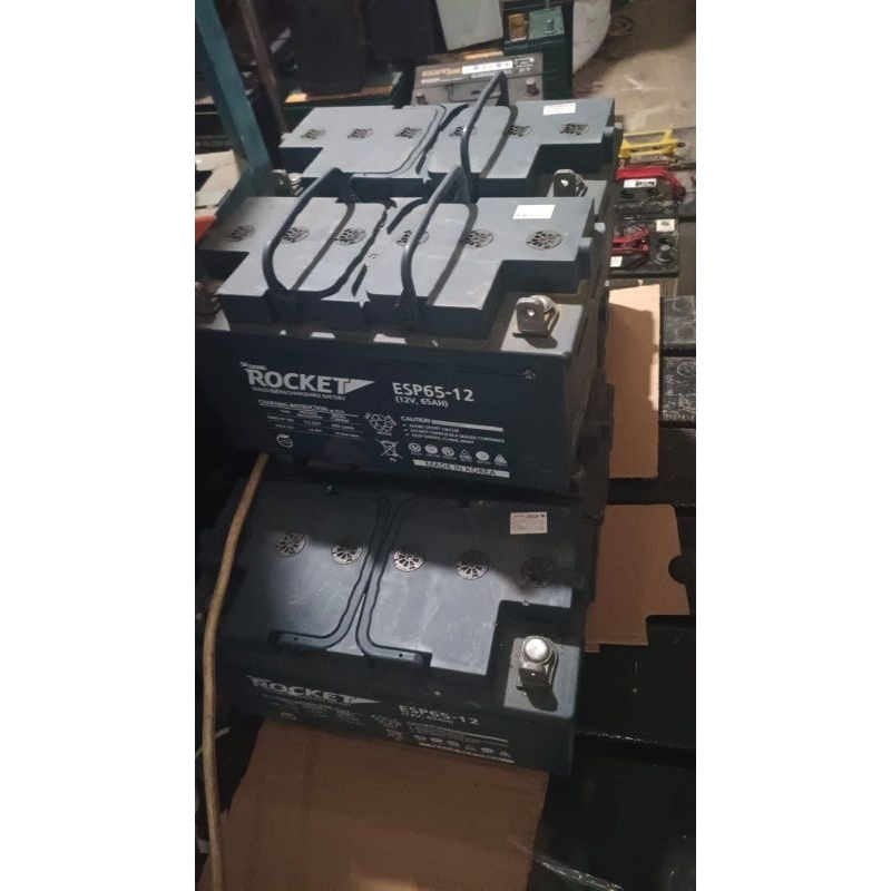 Jual BATTERY vrla merek Roket 12 v 65ah second | Shopee Indonesia