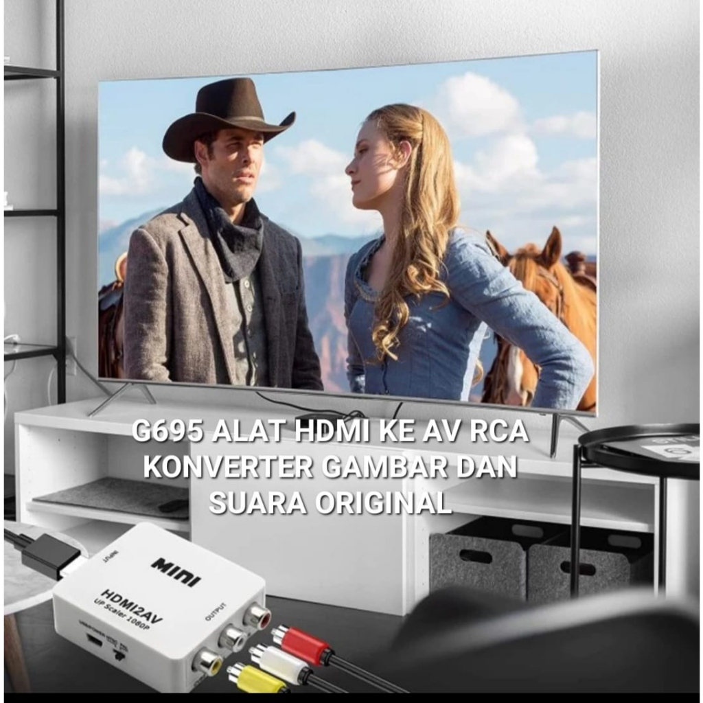 Jual G695 ORI HDMI AV RCA converter convert video audio signal MINI mengkonversi mentransfer ...