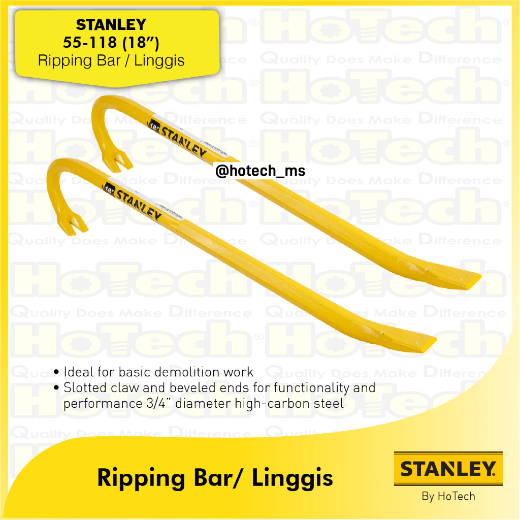 Jual STANLEY® 55-118 18” Forged Hexa Steel Ripping Bar | Linggis Tools ...