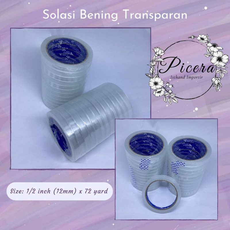 Jual [Size 1/2 inch (12mm) x 72 yard] Isolasi/ Solasi/ Solatip/ Tape ...