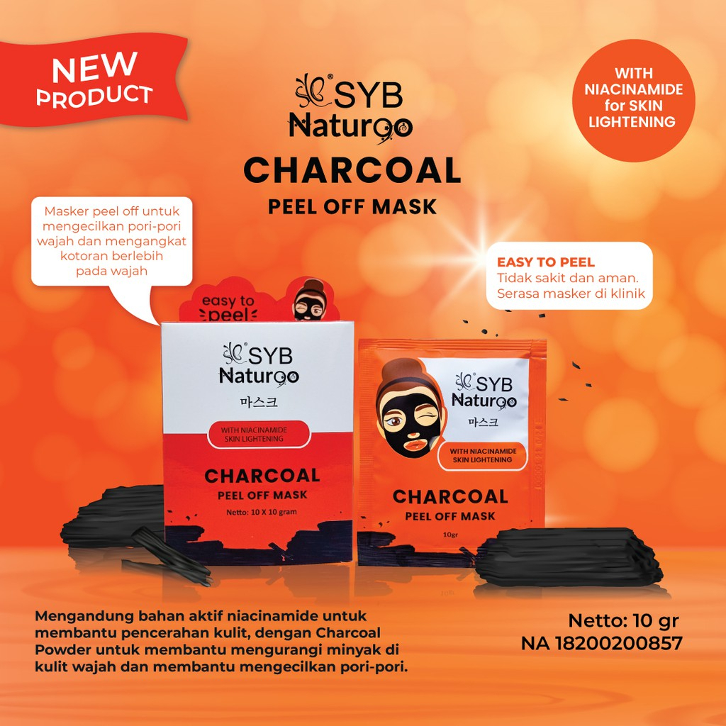 Jual SYB Naturgo Charcoal Peel Off Mask Sachet | Masker Wajah Charcoal ...