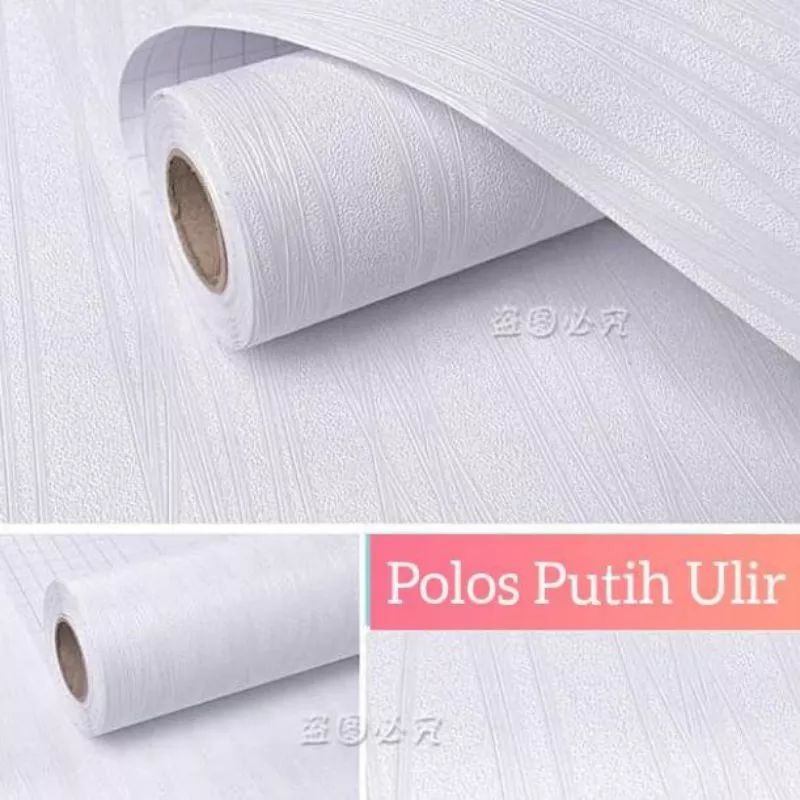 Jual Wallpaper Dinding Sticker Dinding Putih Polos Bertekstur Salur Mewah Elegant Modern ...