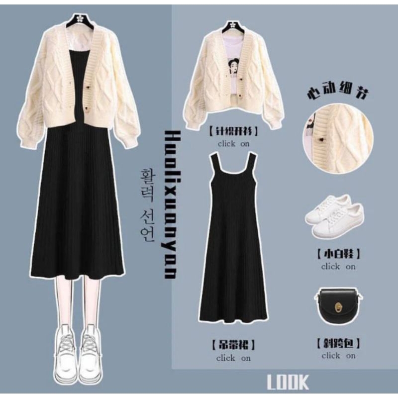 Jual One set Outfit Rajut Impor Premium OOTD | Shopee Indonesia