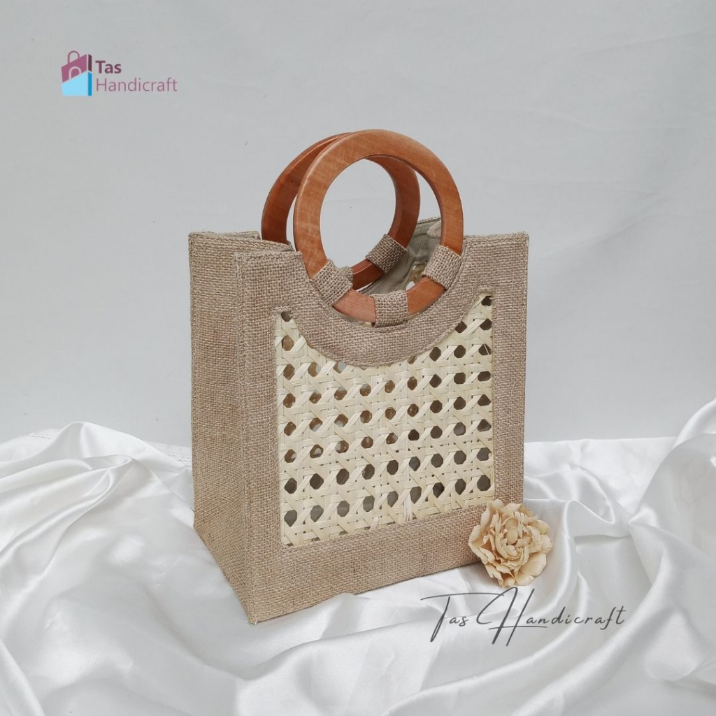 Jual Tas Hampers Goni Handle Kayu Eksklusif | Tas Souvenir Custom Etnik ...