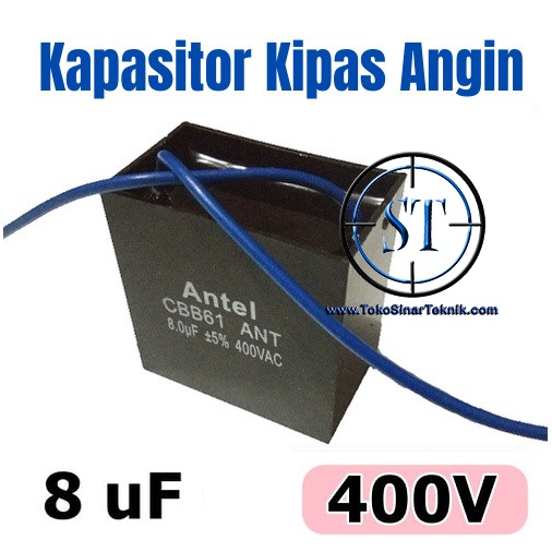 Jual Capacitor 8/400V AC Kotak Kapasitor Kipas Angin 8uF 400VAC Kotak Segi 4 Listrik | Shopee ...