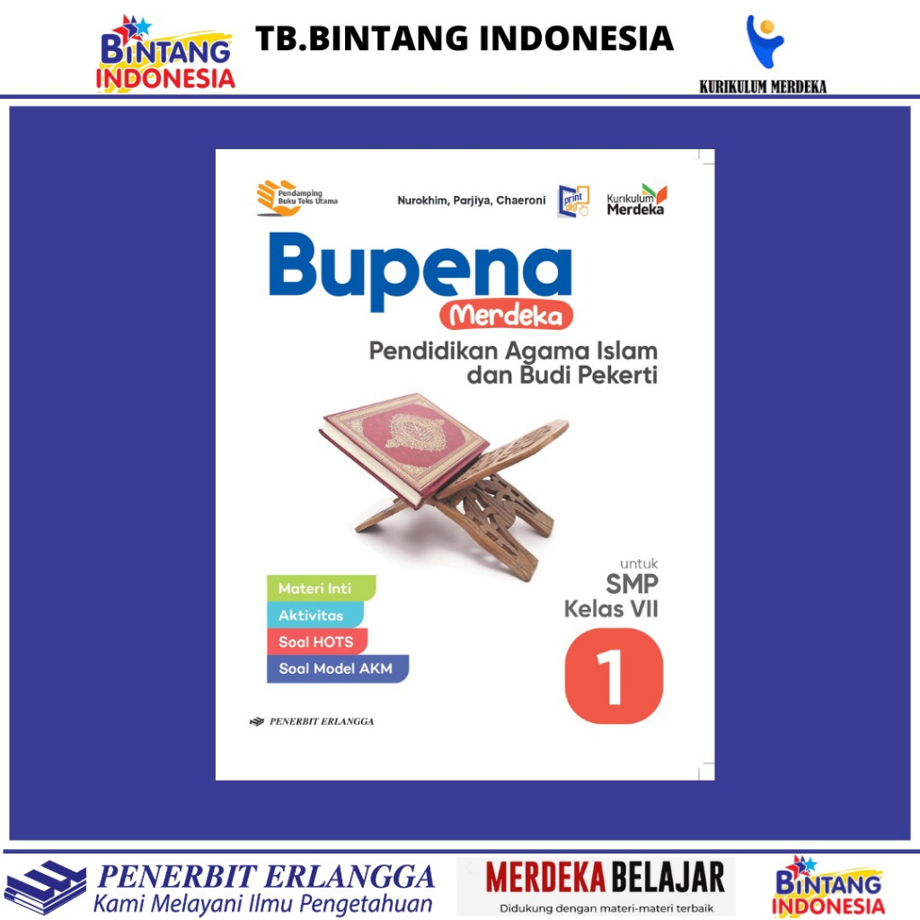 Jual ERLANGGA-Buku Pelajaran BUPENA Kelas 1/VII SMP/MTs Kurikulum Merdeka | Shopee Indonesia