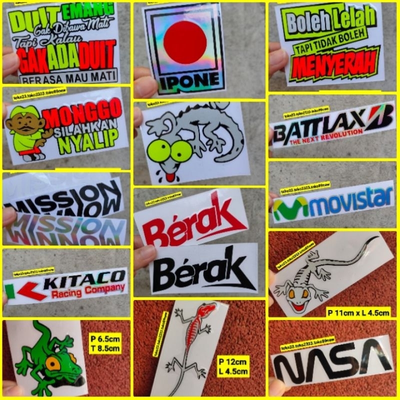 Jual stiker cutting motor campur isi 30 pcs stiker kata kata dan gambar ...