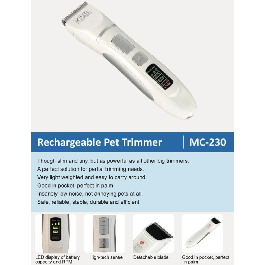 Jual Clipper Aeolus MC-230 Rechargeable Pet Trimmer Lithium Original | Shopee Indonesia