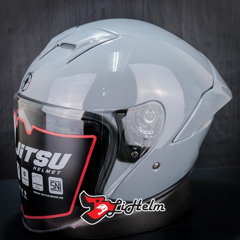 Jual JITSU HELM JS1 SERIES SOLID | ABU GLOSS | PREMIUM - HALF FACE ...