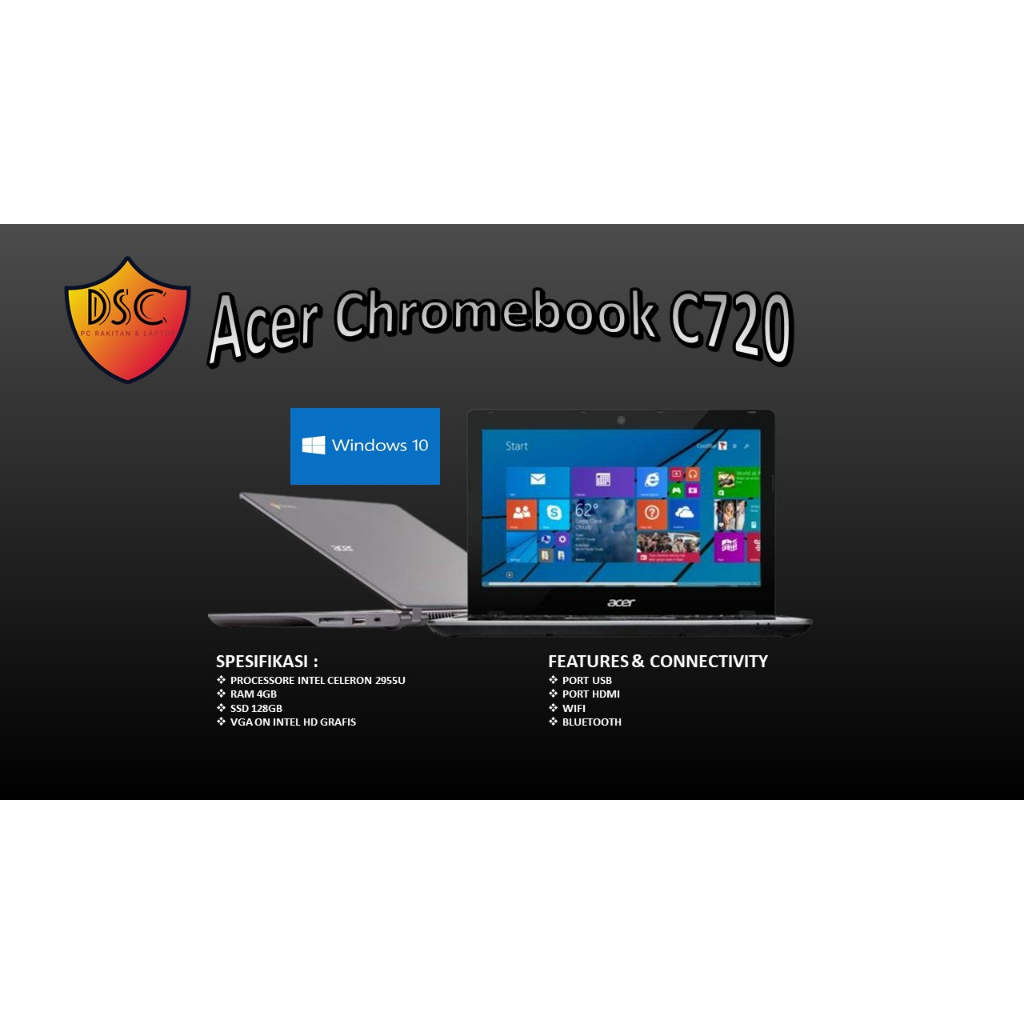 Jual Laptop acer Chromebook C720/740 Ram 4gb Ssd 128gb ( second ...