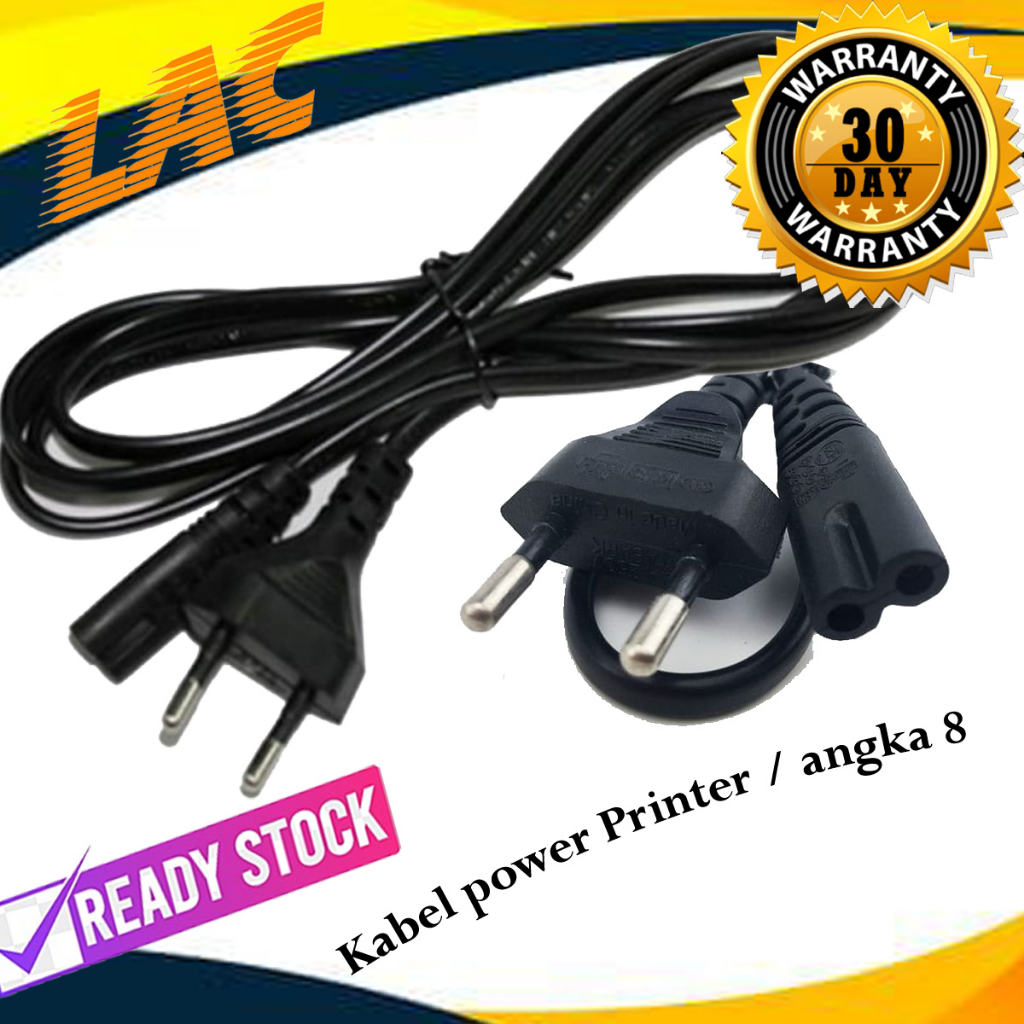 Jual Kabel Power Printer / Kabel Power Angka 8 / Kabel power 2 lubang | Shopee Indonesia