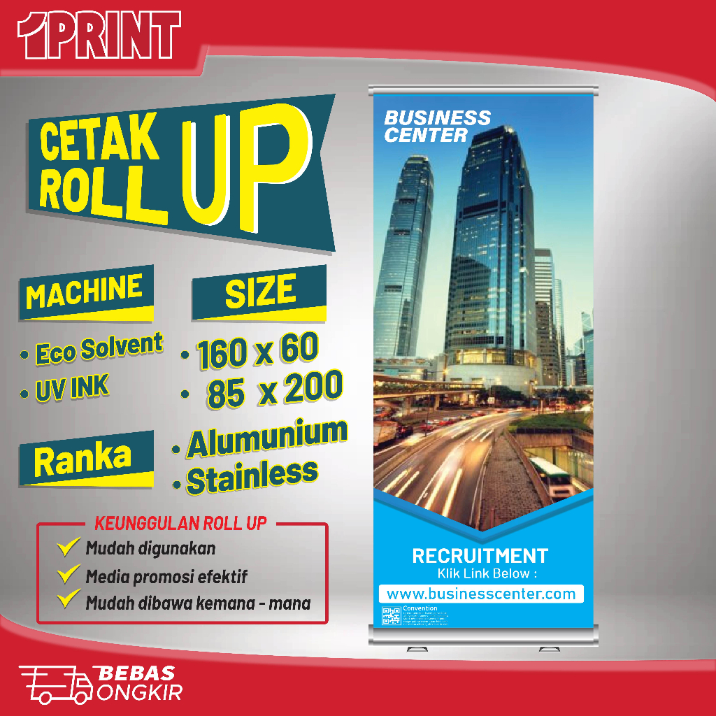 Jual Print Roll Up Banner + Standing Murah | Cetak Roll Up Banner Custom | Ukuran 60 x 160 Dan ...