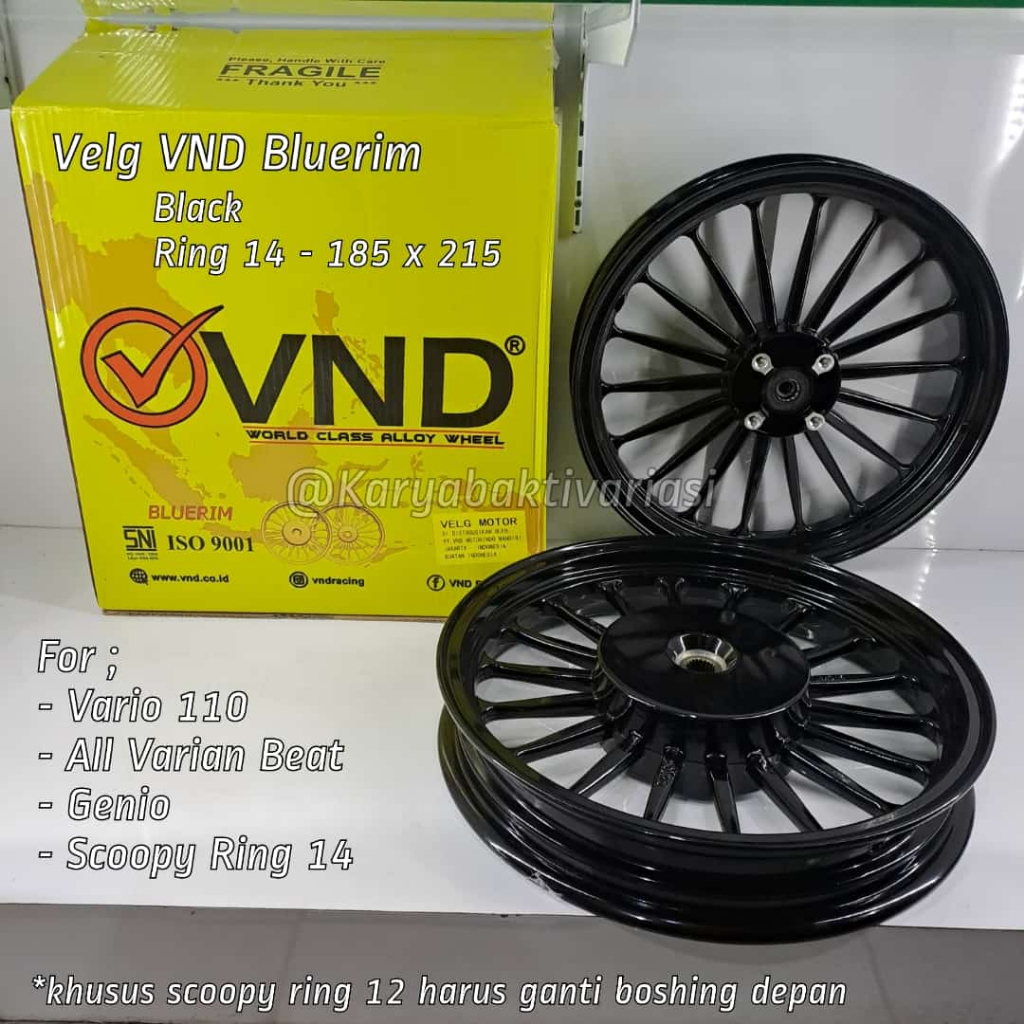 Jual VELG VND BLUERIM PALANG 18 VARIO 110, BEAT, GENIO, SCOOPY HITAM DAN PUTIH | Shopee Indonesia