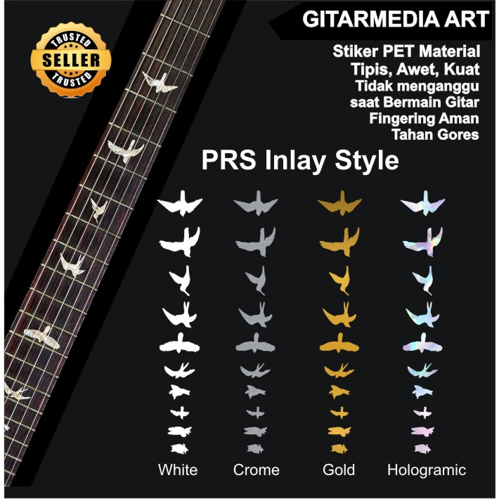 Jual Inlay PRS stiker sticker fret gitar burung | Shopee Indonesia