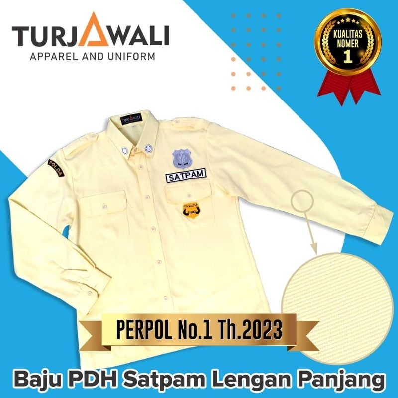 Jual Atasan seragam pdh crem lengan panjang , seragam pdl sus satpam ...