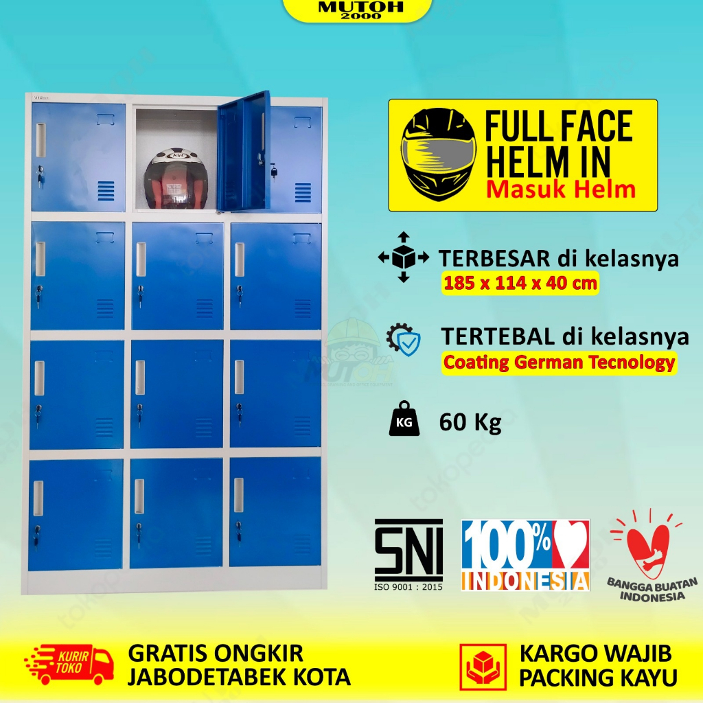 Jual Loker 12 pintu MASUK HELM Loker besi 12 pintu HELM IN Locker 12 ...