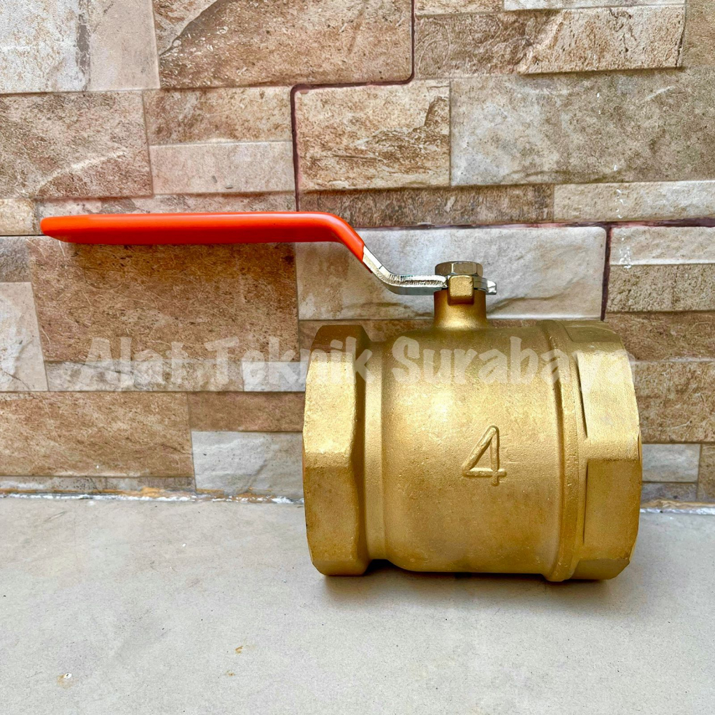 Jual BALL VALVE 4" INCH INCI STOP KRAN KERAN AIR KUNINGAN BRASS TEBAL BALLVALVE | Shopee Indonesia