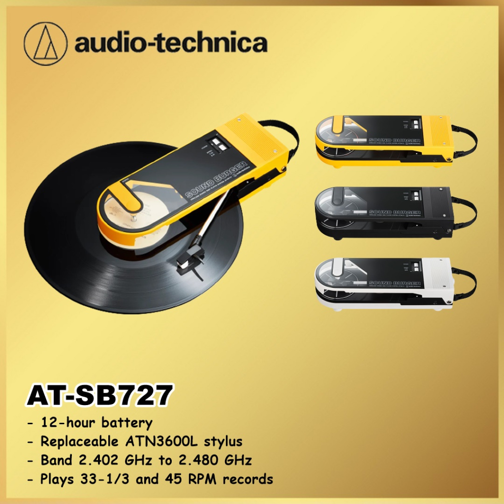 Jual Audio Technica AT-SB727 SB 727 Sound Burger Portable BT Turntable | Shopee Indonesia