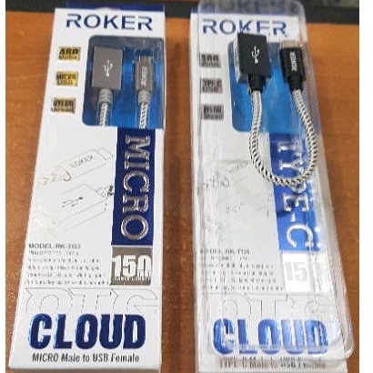Jual Kabel Otg Roker Cloud Type C 150mm | Shopee Indonesia
