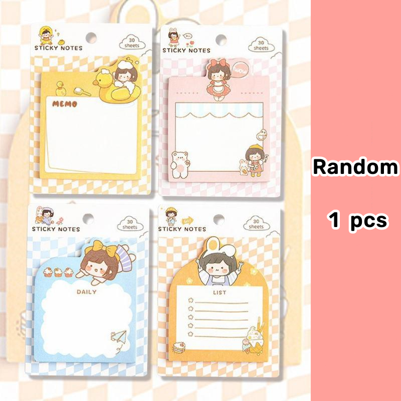 Jual Sticky note motif Cute mini memo paper 30 lembar Cartoon note pad ...
