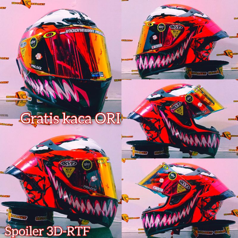 Jual helm full face Kyt tt course motif Venom Carnage paket ganteng 100% Ori kyt baru | Shopee ...