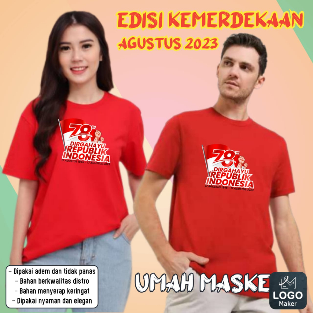 Jual KAOS 78 KEMERDEKAAN RI/KAOS DISTRO 17 AGUSTUS | Shopee Indonesia