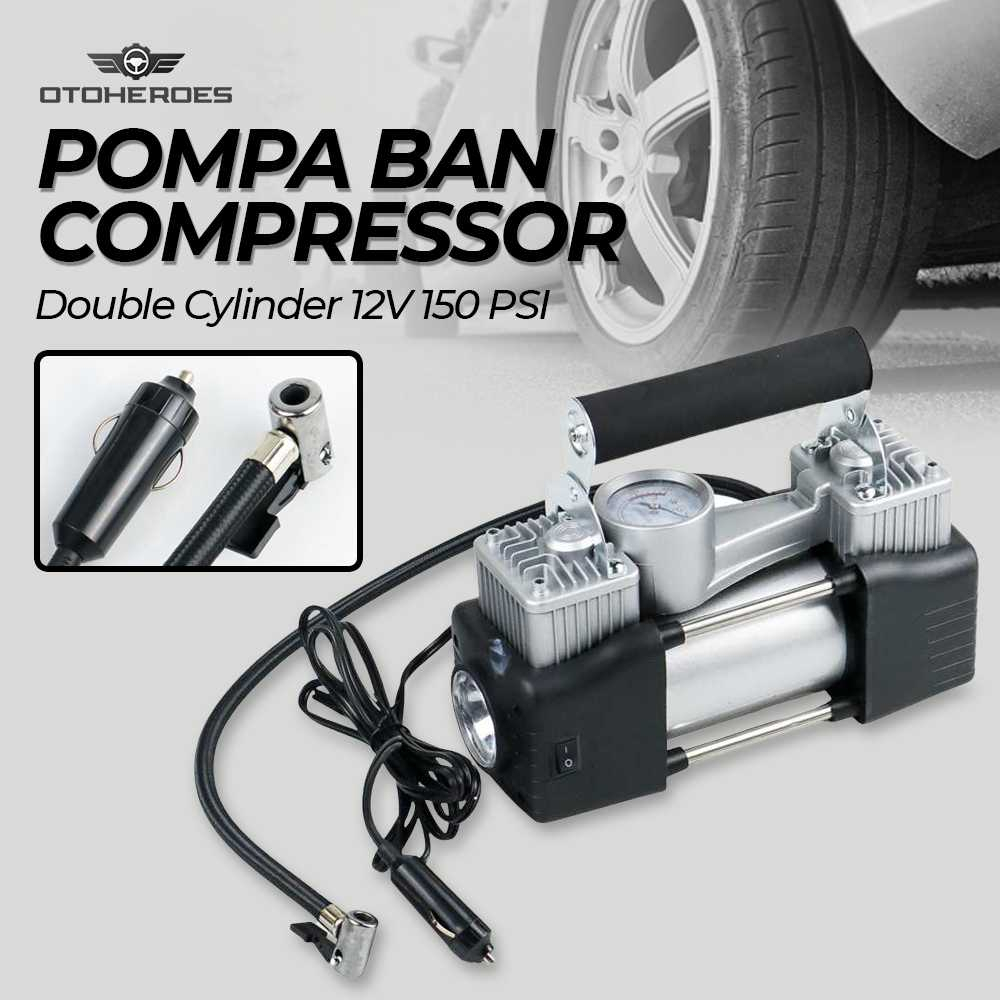 Jual OTOHEROES Pompa Ban Electric Compressor Double Cylinder 12V 150 ...