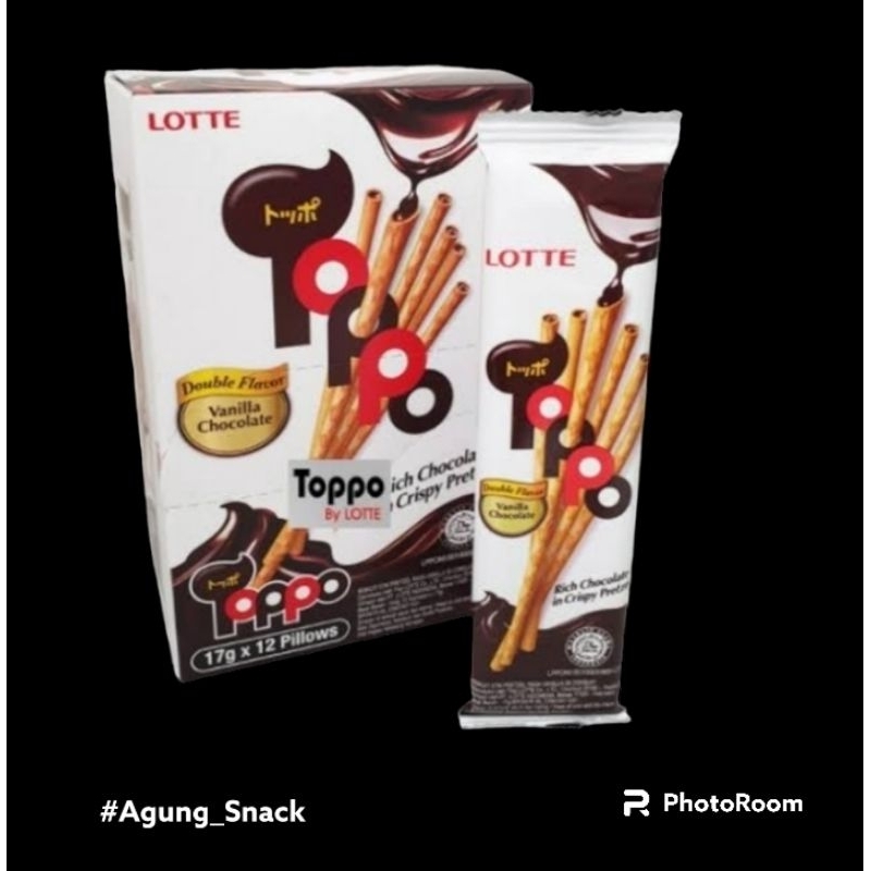 Jual Toppo Lotte Vanilla Chocolate | 1Box Isi 12 Bungkus @ 17 gram ...